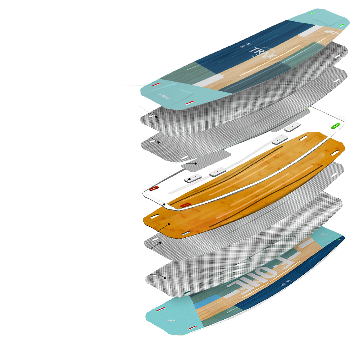 F-One Trax HRD Lite Tech Board Glacier 137x42 – Kitty Hawk Kiteboarding